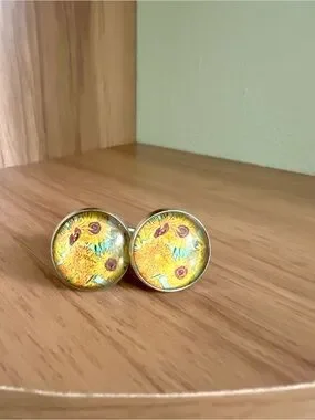 Accessories | Sunflower Art Inspired Cufflinks | Poshmark